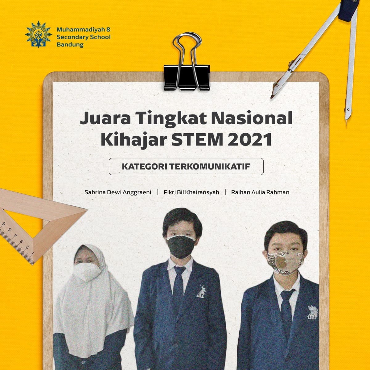 TIM STEM SMP Muhammadiyah 8 Bandung, Juara Nasiinal Ajang Kihajar STEM 2021 - Menara62